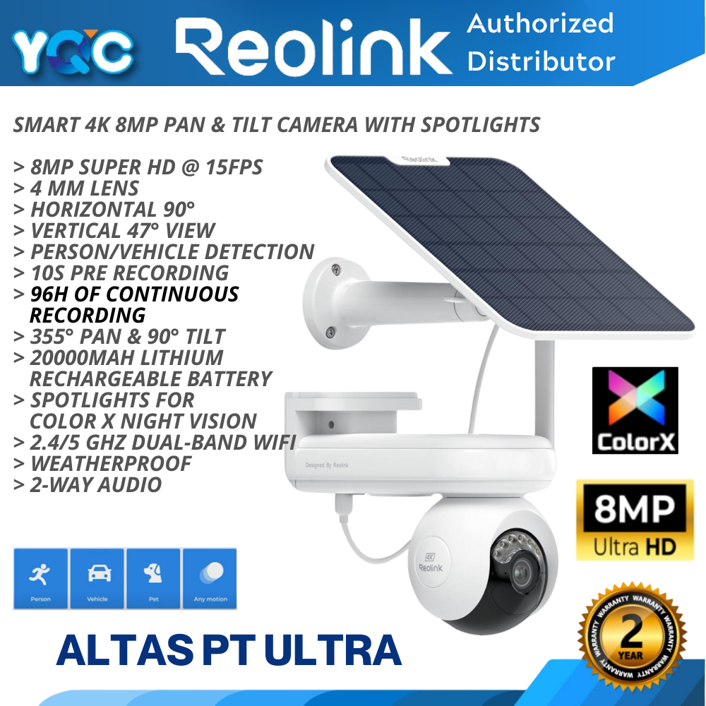 Reolink Altas PT Ultra 4K Battery Continuous Recording Wireless Outdoor 360° 10s Pre-Record ...