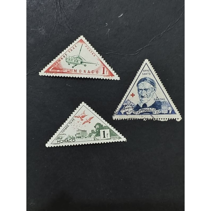YA02 Monaco triangle stamps 3 different mixed mint hinged | Shopee Malaysia
