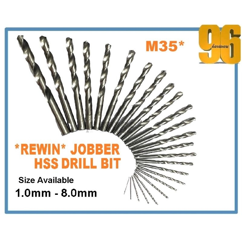 M35 JOBBER HSSDrill Bit/Mata Drill Besi/Drill Bit Metal/Steel (1.0 ...