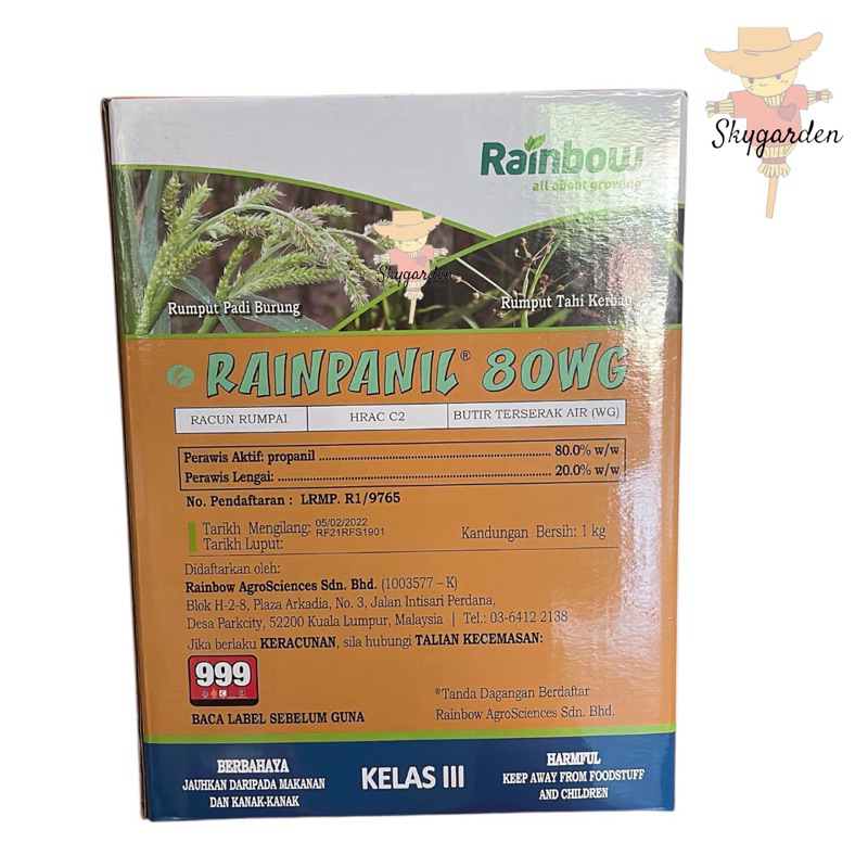 Paket Kotak 1kg RAINPANIL 80WG Rainbow/Racun Rumpai/Propanil 80% ...