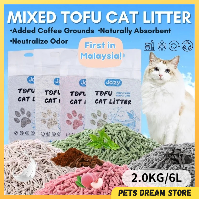 Jozy Mixed Tofu Cat Litter 6L tofu cat litter Pasir Kucing Tofu Jozy ...
