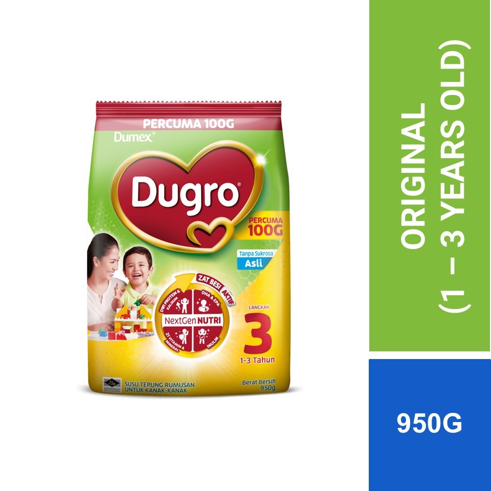 Dumex Dugro Step 3 Original/Asli Growing Up Formula 1-3 Years (950g ...