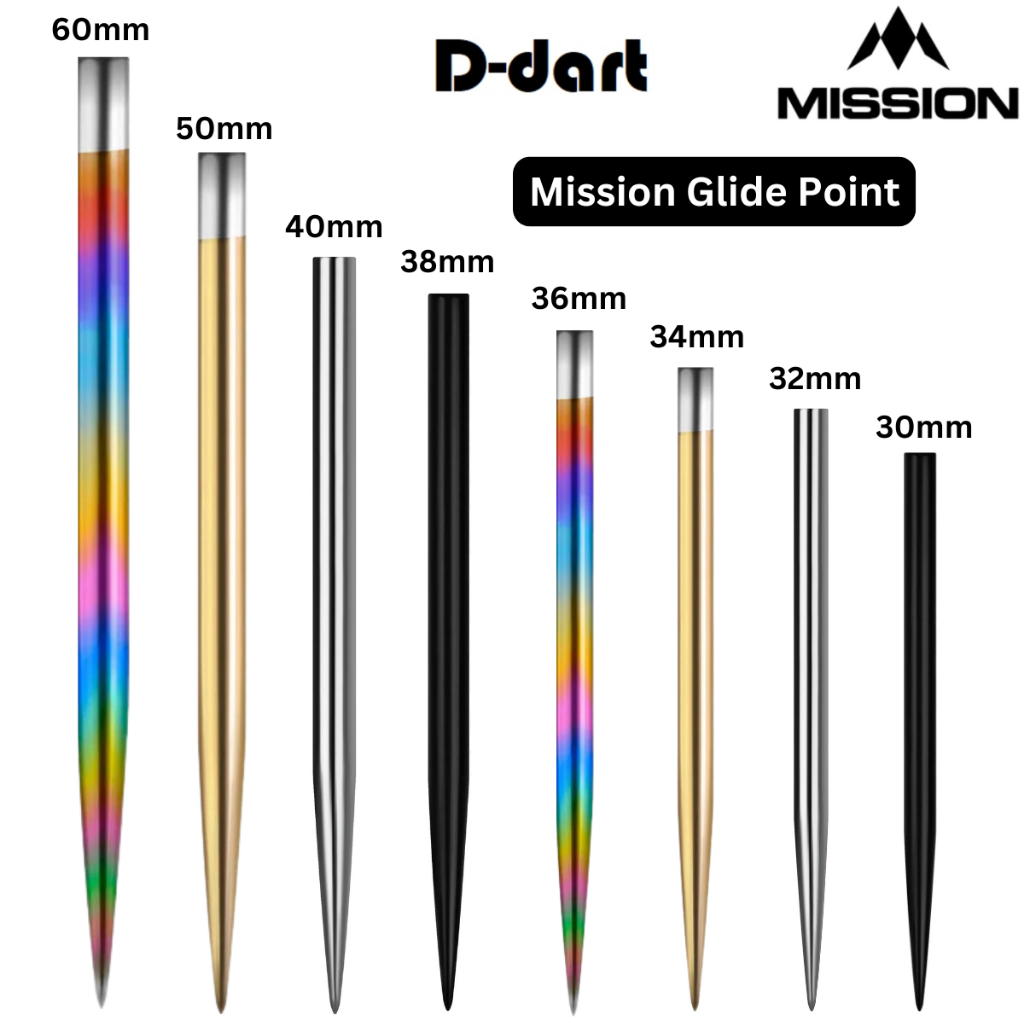 MISSION Dart Point - GLIDE Steel Points Replacement Steel Darts Pointer ...