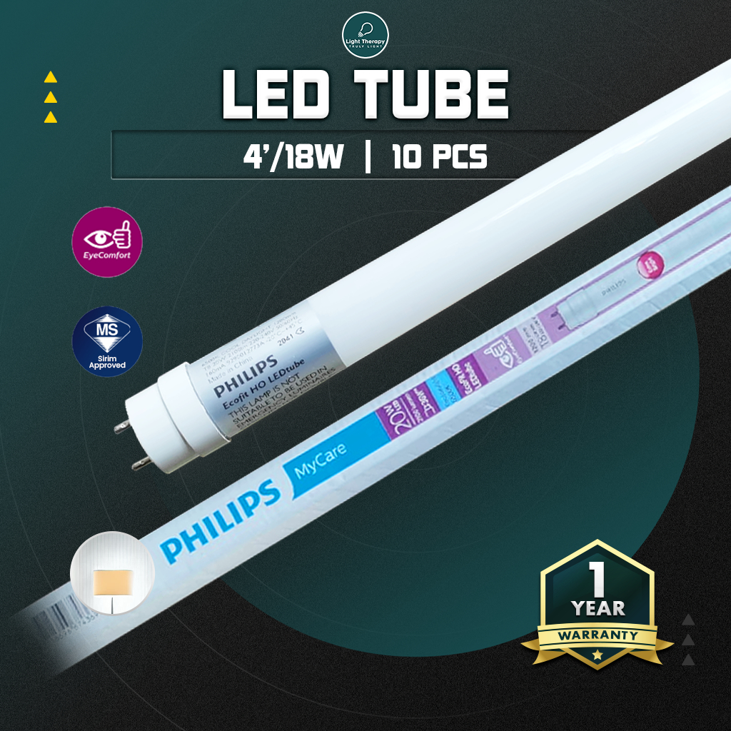 𝐒𝐈𝐑𝐈𝐌 X10 Philips 4ft/18w Ecofit T8 Glass LED Tube Lampu Panjang Lampu Led Lampu Kalimantang ...