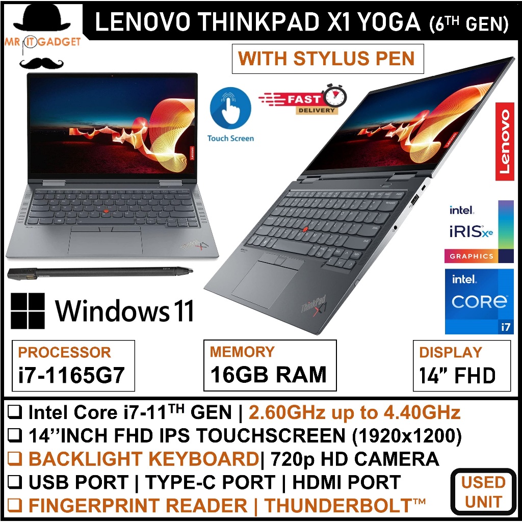 Lenovo Thinkpad X1 Yoga flip x360 Core i7,i5-10/11th Gen Upto 16GB Ram ...