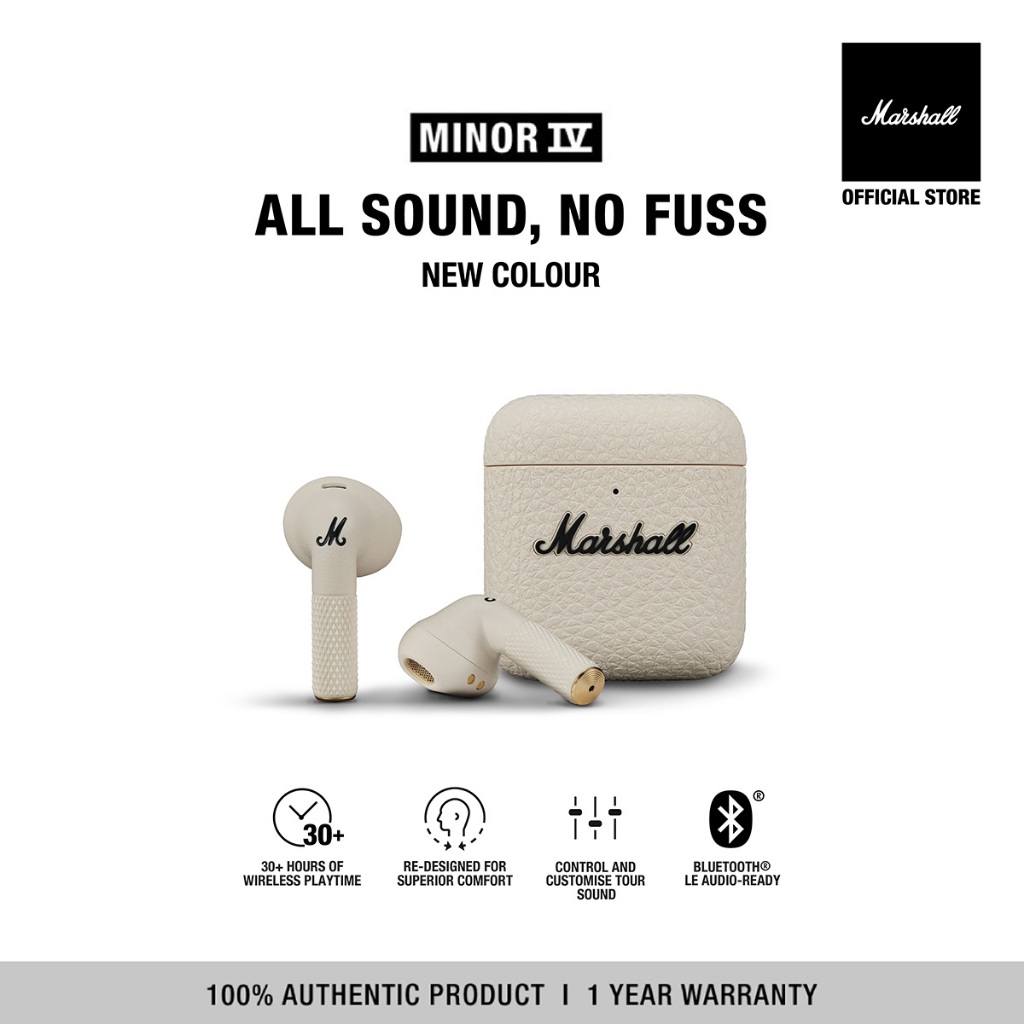 [OFFICIAL] MARSHALL MINOR IV WIRELESS BLUETOOTH EARBUDS CREAM ...