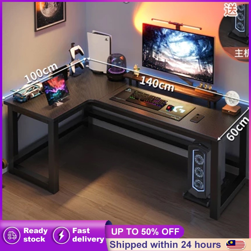 L Shape Table Meja Komputer Office Table Home Computer Desk 140/120CM ...