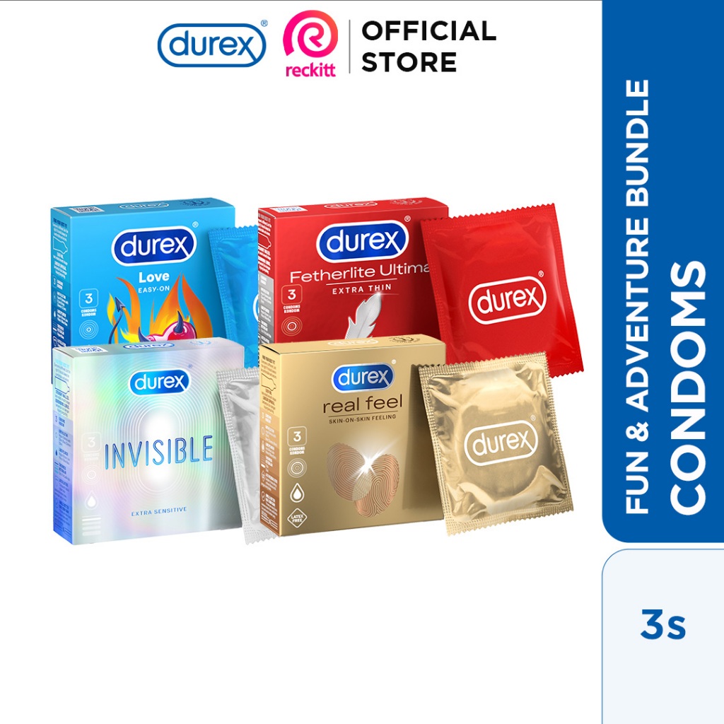 Durex Condoms Love/Fetherlite/Invisible/Real Feel (3's) | Shopee Malaysia
