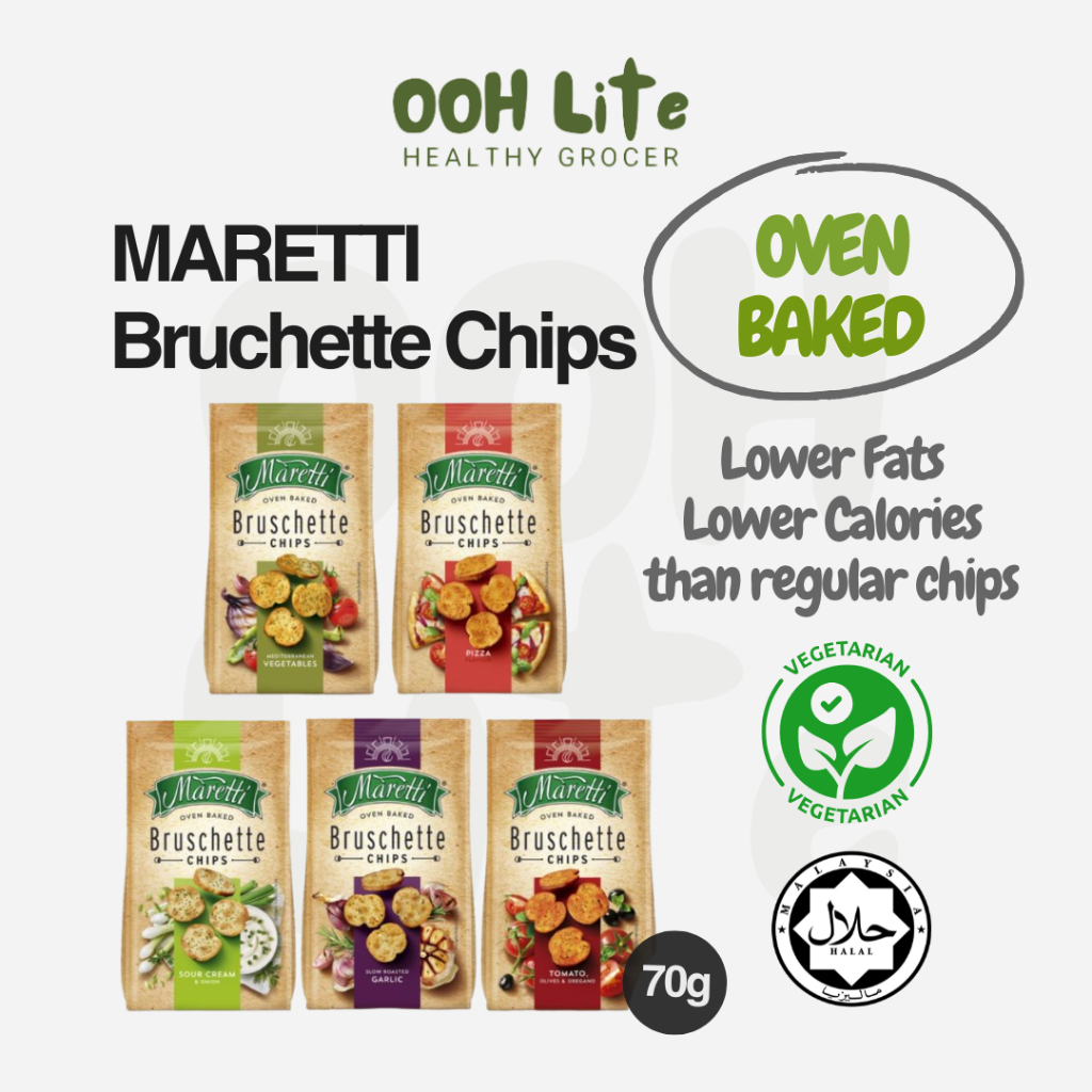 [Healthy Snacks] MARETTI Oven Baked Bruchette Chips - Low calorie ...