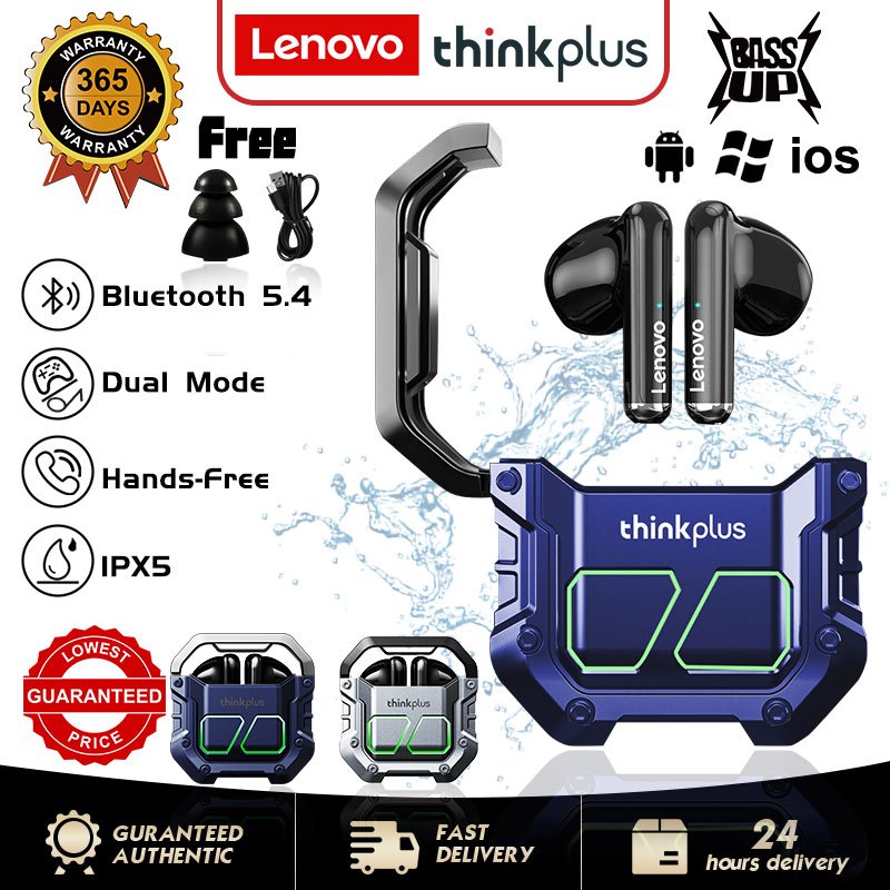 𝟏𝟎𝟎％𝐎𝐑𝐈 Thinkplus Lenovo XT81 Wireless Gaming Headset Bluetooth 5.3 TWS Earphone Low Latency Mic ...