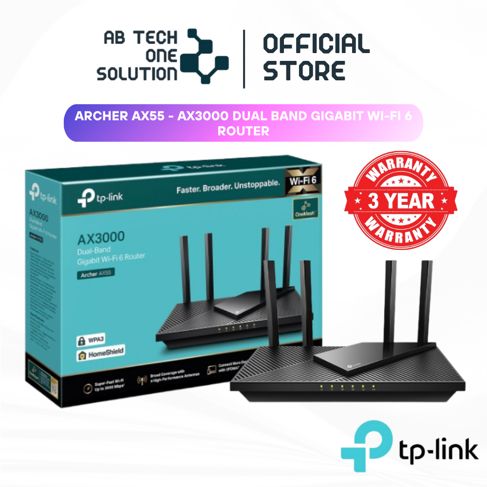 TP-Link Archer AX55 AX3000 Dual-Band Wi-Fi 6 Router | Shopee Malaysia