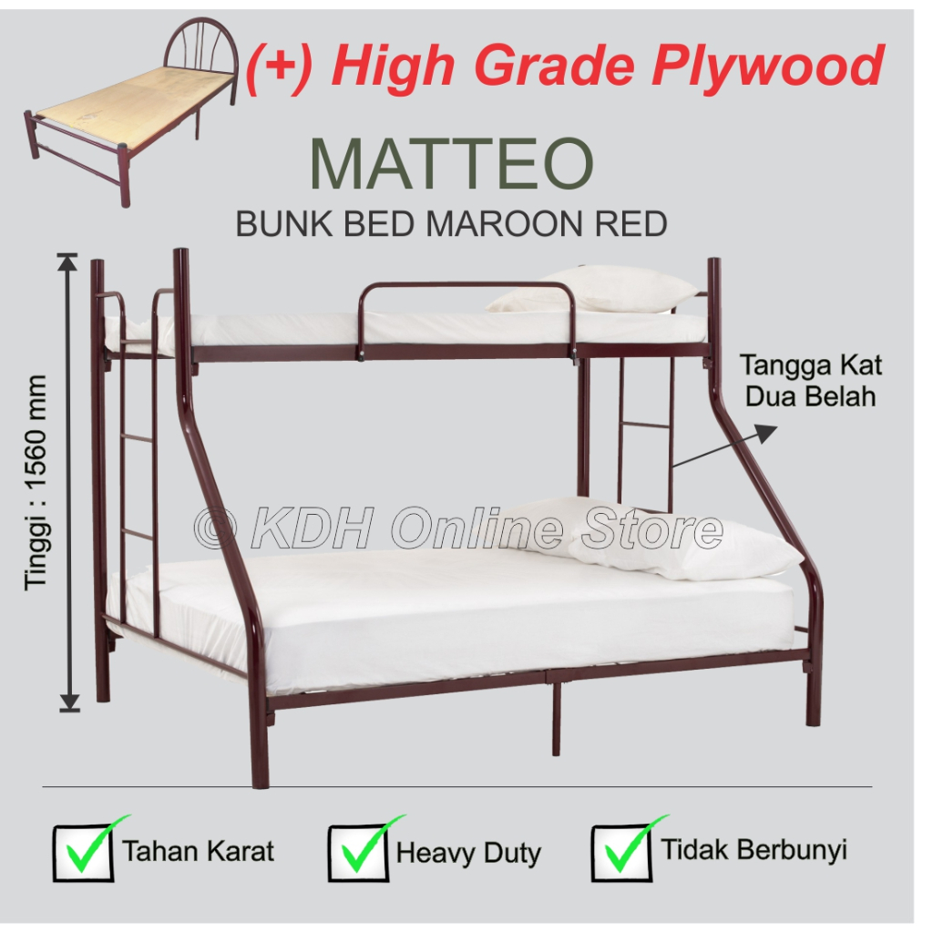 🔥 Besi ELOK 🔥Double Decker Steel Bed Frame Heavy Duty Steel Besi Bunk ...
