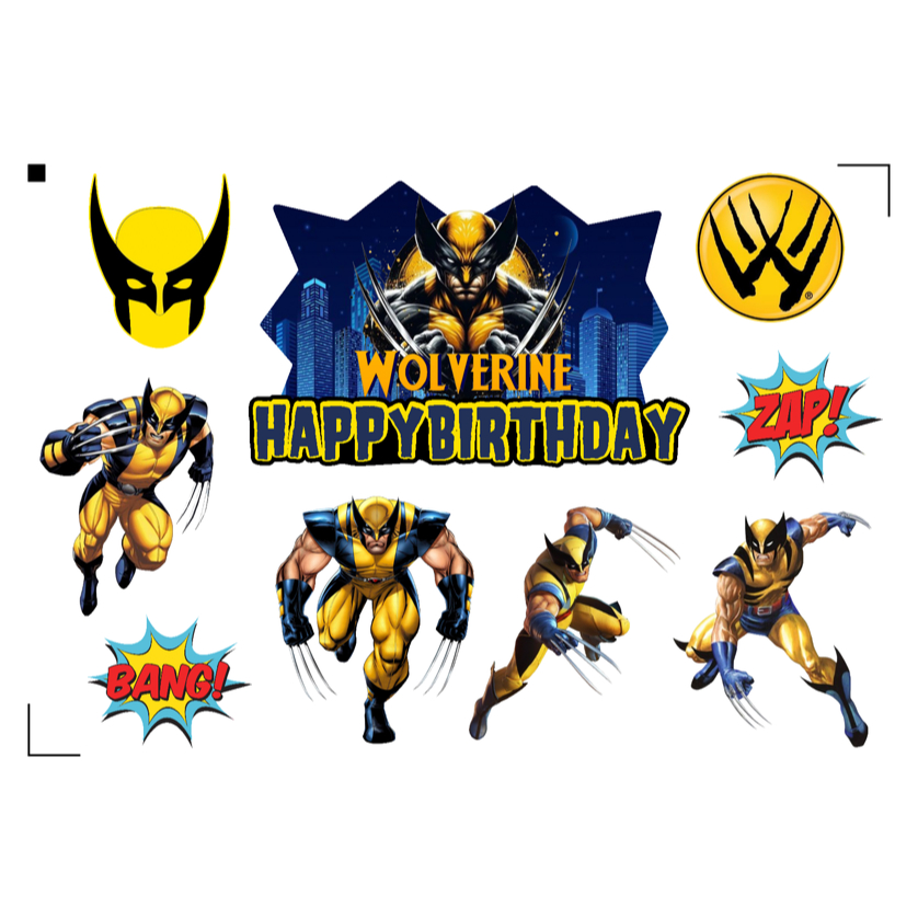 Wolverine Happy Birthday Decoration Set Cake Topper for Birthday Cake ...