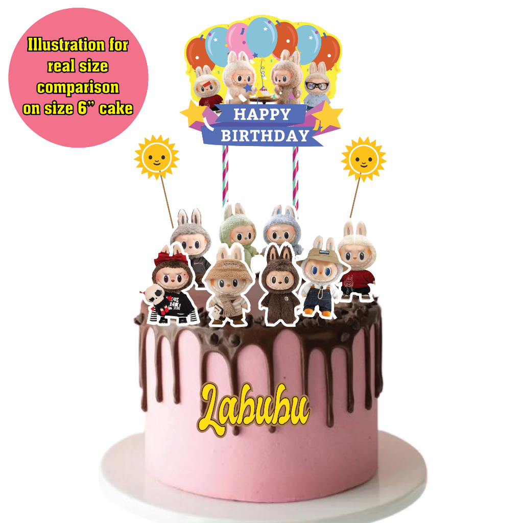 LABUBU High Quality Paper Cake Topper Kek Cake Decor Cupcake Topper ...