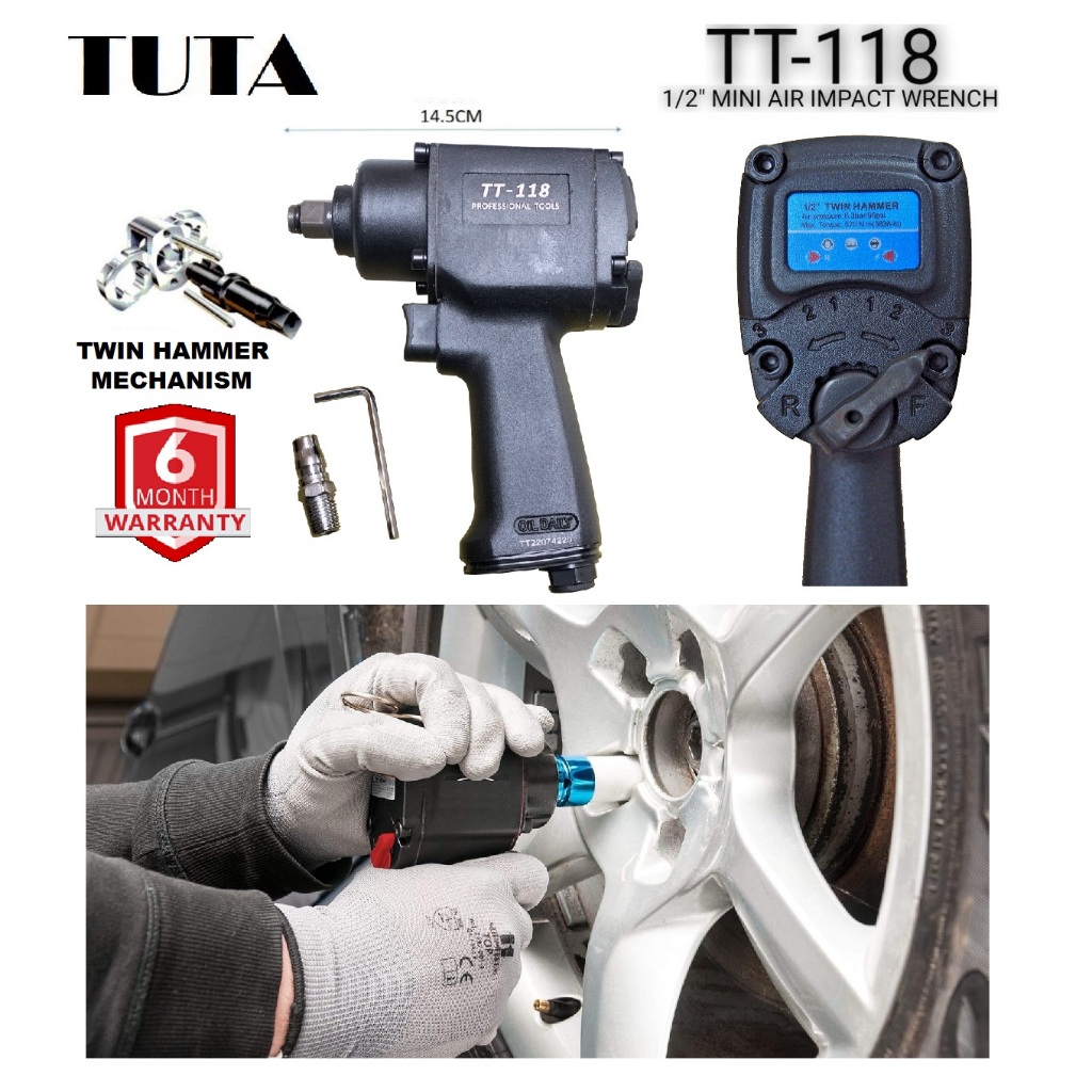 Tuta TT-118 (520Nm) 1/2-in Mini Air Impact Wrench Twin-Hammer | Shopee Malaysia