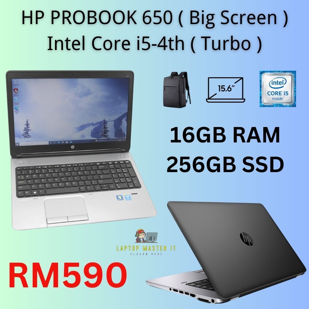 BUSINESS MODEL HP PROBOOK 650 G1 WINDOW 10 PRO 16GB RAM 256GB SSD 15 ...
