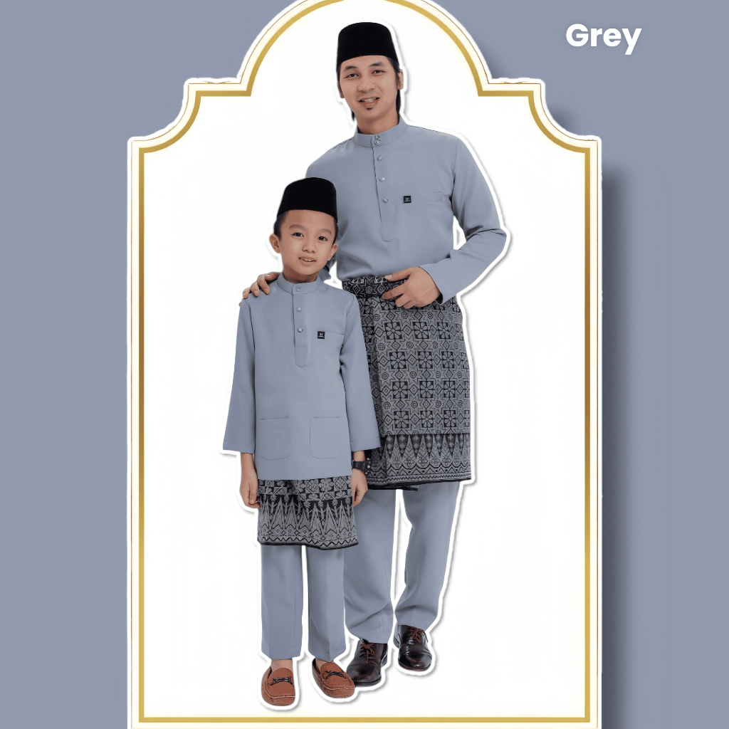 Baju Melayu Lelaki (GREY) Baju Melayu Cekak Musang Exclusive Arash Baju ...