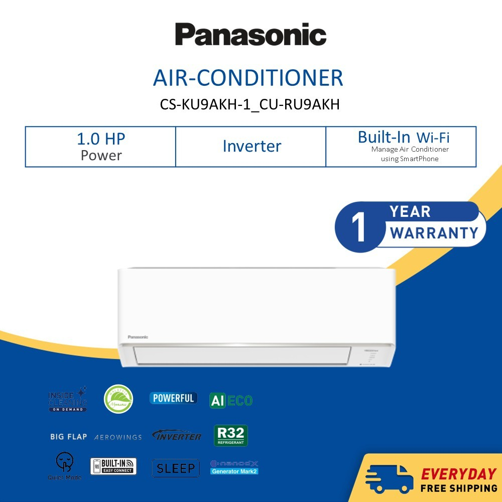 Panasonic R32 Rac X-Deluxe (Ku) Inv Wm 1.0/1.5/2.0/2.5/3.0Hp Penghawa ...