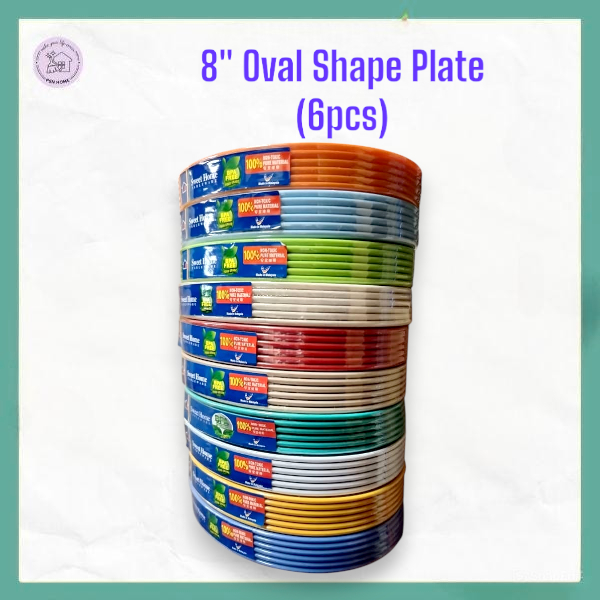 SWEET HOME 8inch Oval Shape Plate PInggan Plastik Bujur (6pcs) | Shopee ...