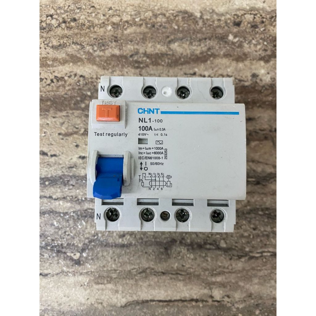 CHINT ELCB / RCCB (NL1-63/100) TYPE AC - 4P 40 63 100A 415V | Shopee ...