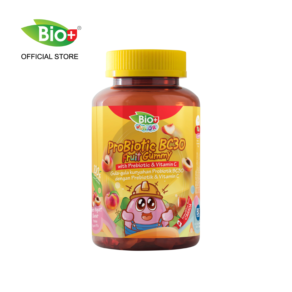 Bio+ Junior ProBiotic BC30 FRUIT Gummy with Prebiotic & Vitamin C 60's ...