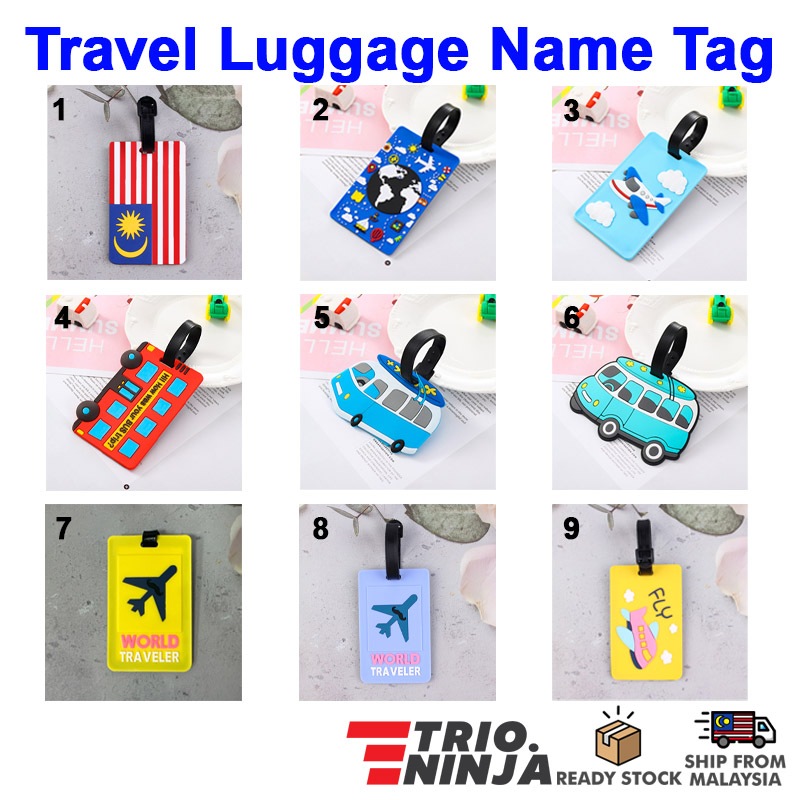 TrioNinja Cute Transport Soft Silicone Luggage Tags Holder Tag Luggage Tags | Shopee Malaysia