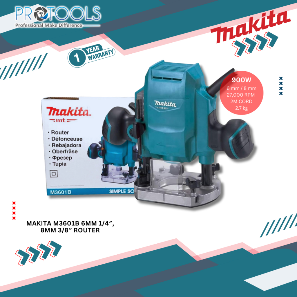 MAKITA MT M3601B ROUTER 3/8" 8MM 900W 27,000RPM | M3601 | Shopee Malaysia
