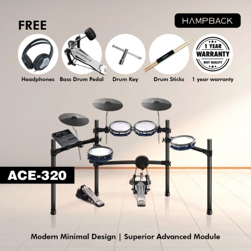 HAMPBACK DIGITAL DRUMS ACE-360 & ACE-320 (FULL MESH) | Shopee Malaysia