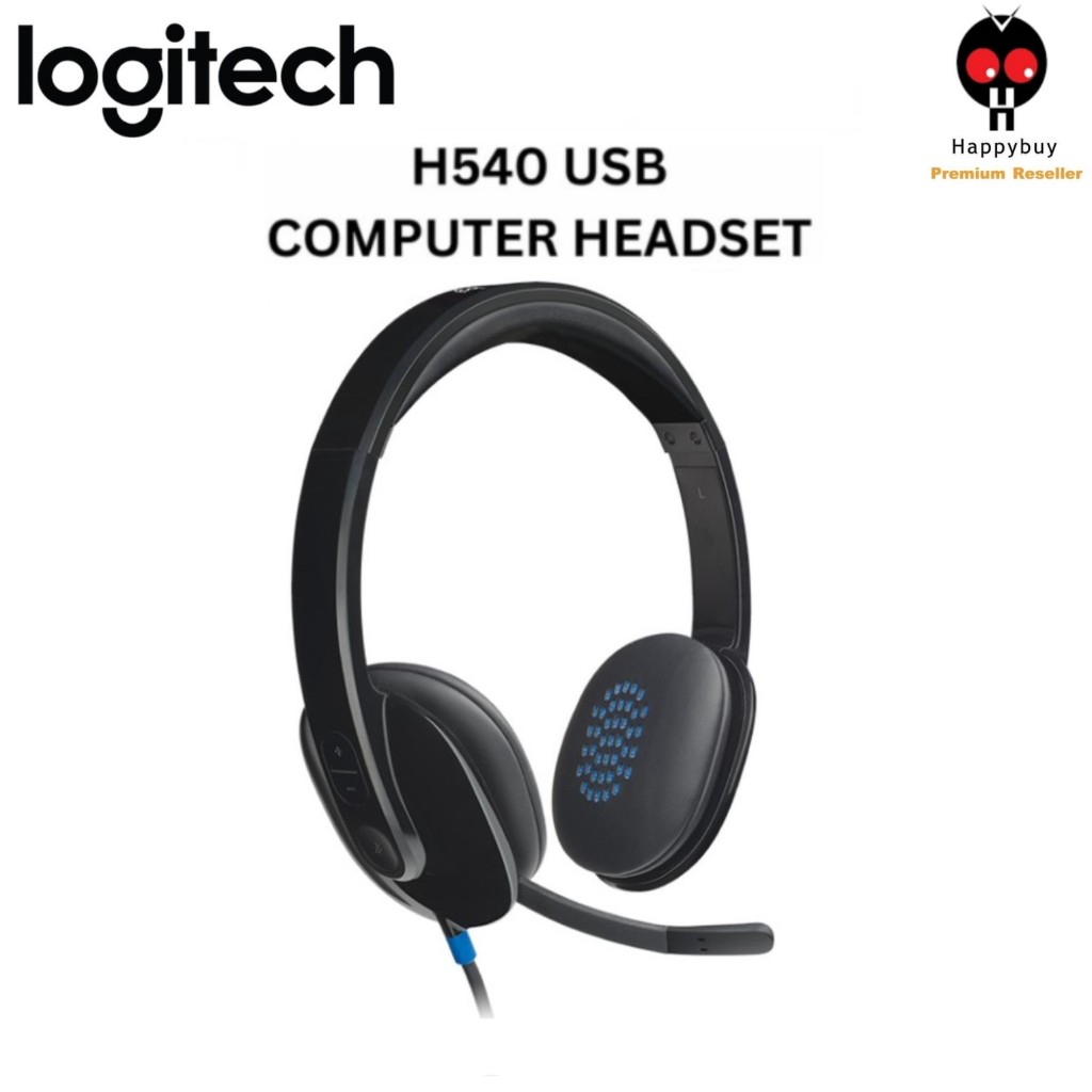 Logitech H540 Wired USB Headset with Noise-Cancelling Microphone ...