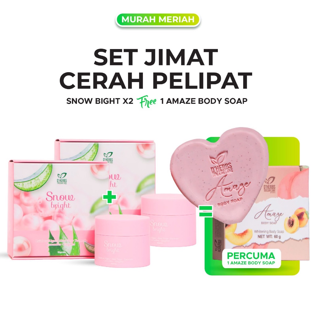 DHERBS SET CERAH PELIPAT (Buy Combo Snow Free 1 Amaze Body Soap ...