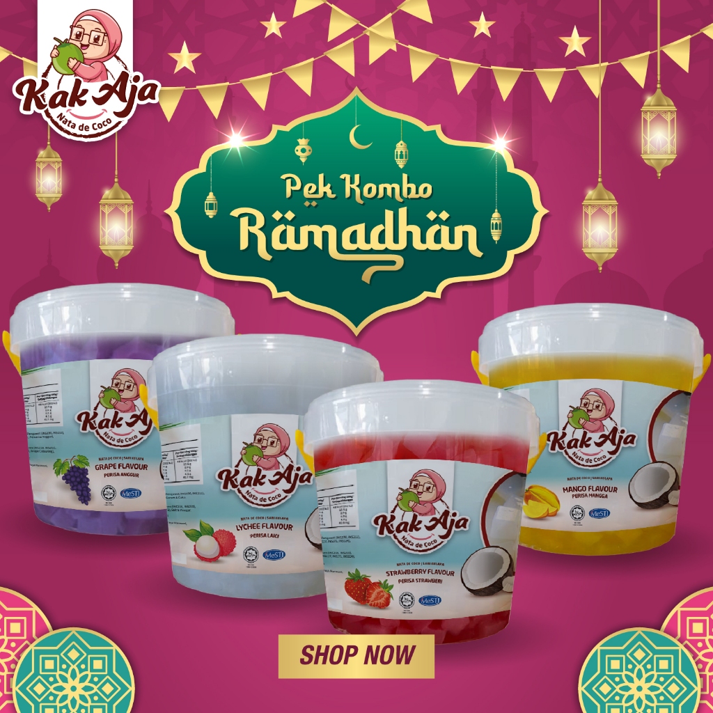 [HALAL] Nata de Coco Kak Aja 4 TUB Kombo Ramadhan Lychee | Mango ...