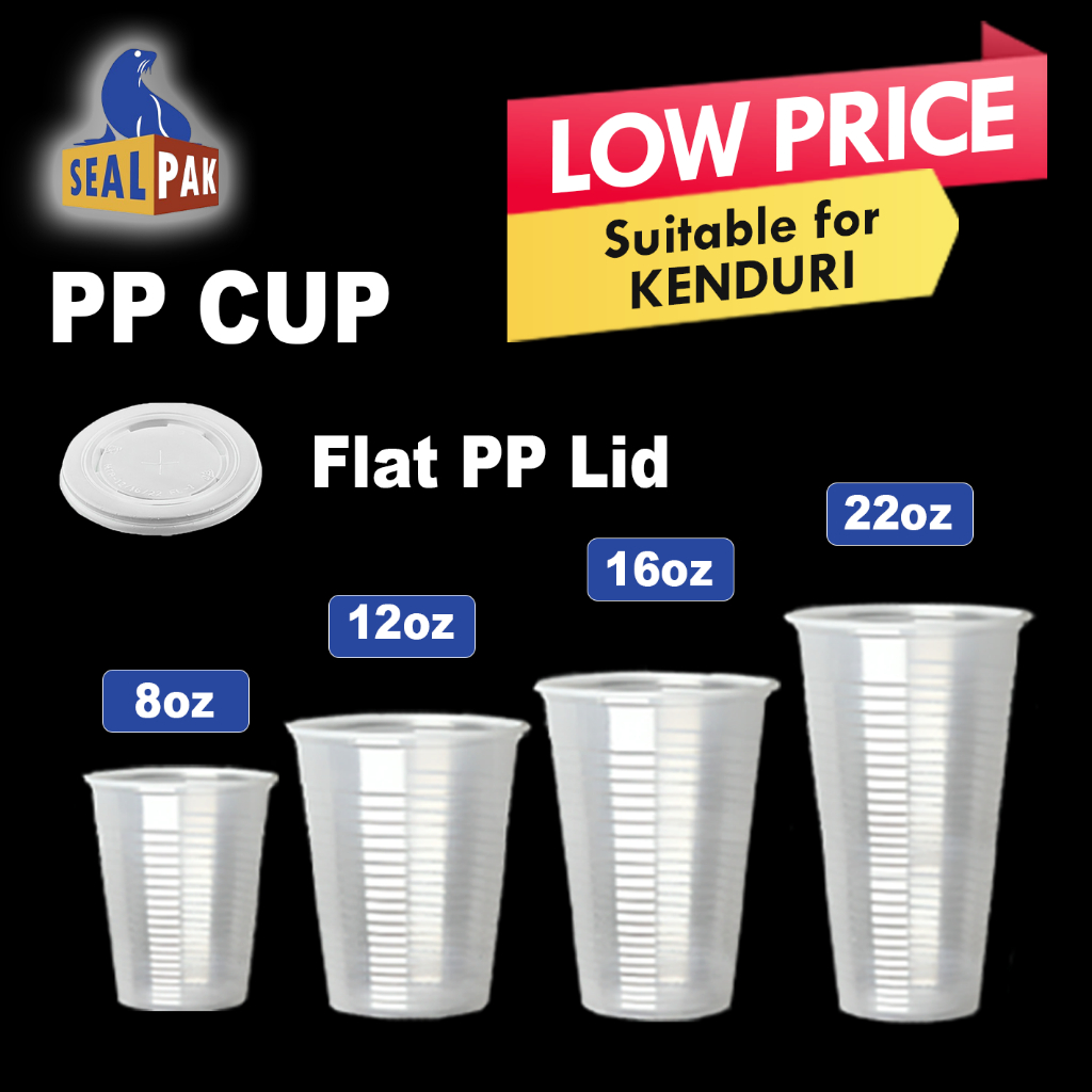 Cawan Plastik 8oz/12oz/16oz/22oz Disposable PP Cup / Cawan Kenduri ...