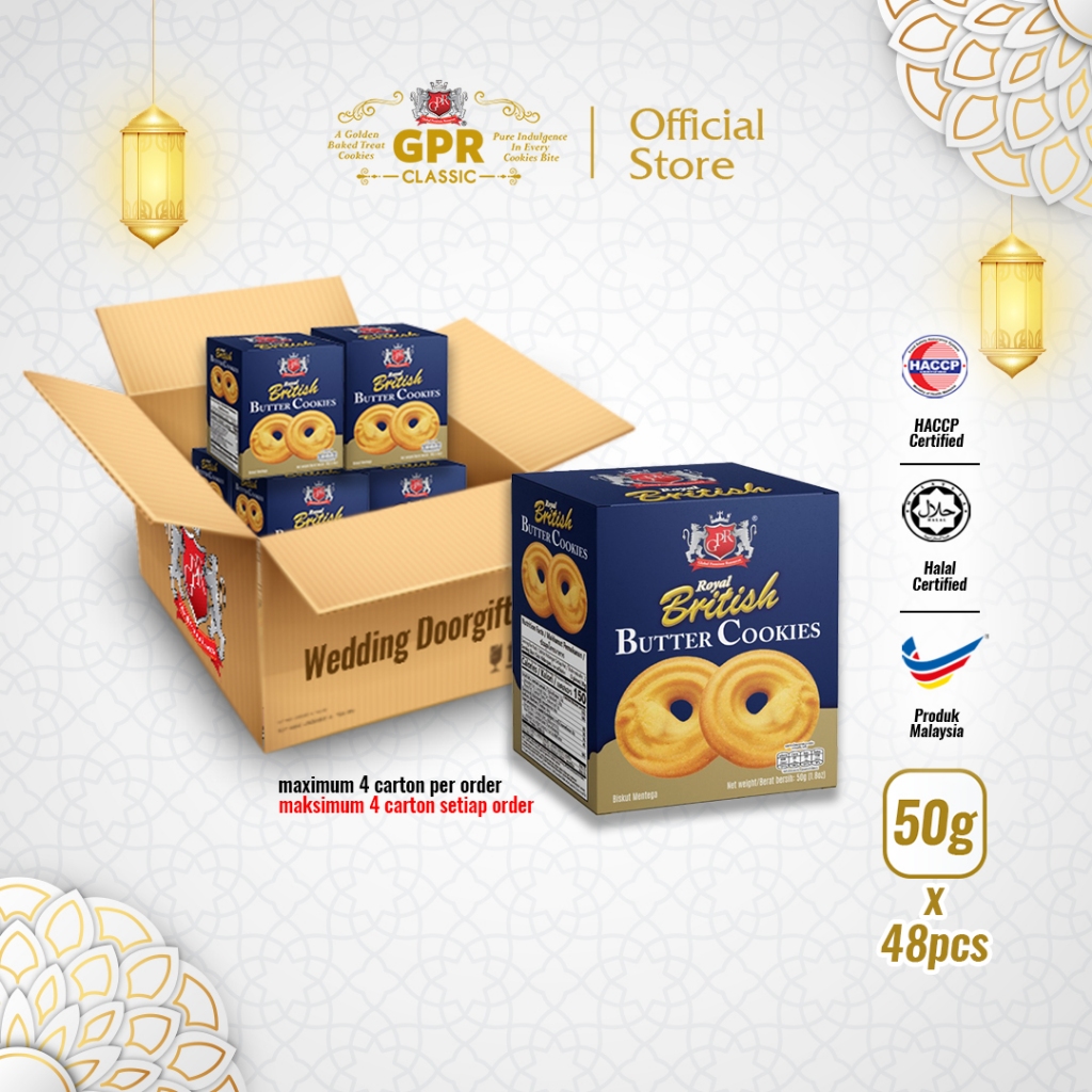 【Carton Deal】GPR Classic Butter Cookies (50g x 48 box) – Wedding Doorgift 【1 order maximum 4 ...