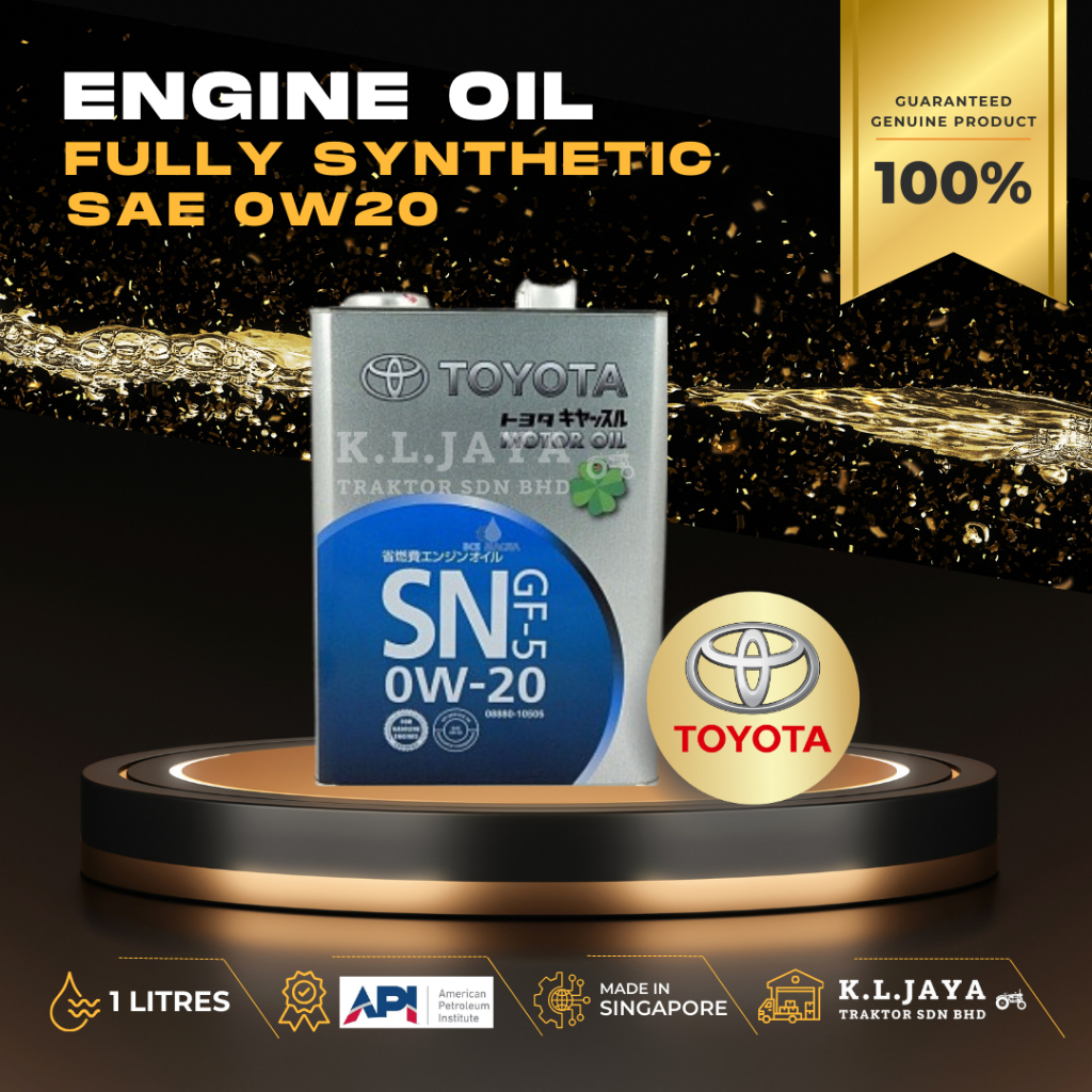 TOYOTA SN GF- 0W-20 FULLY SYNTHETIC ENGINE OIL 4L 10,000KM ALTIS VIOS ...