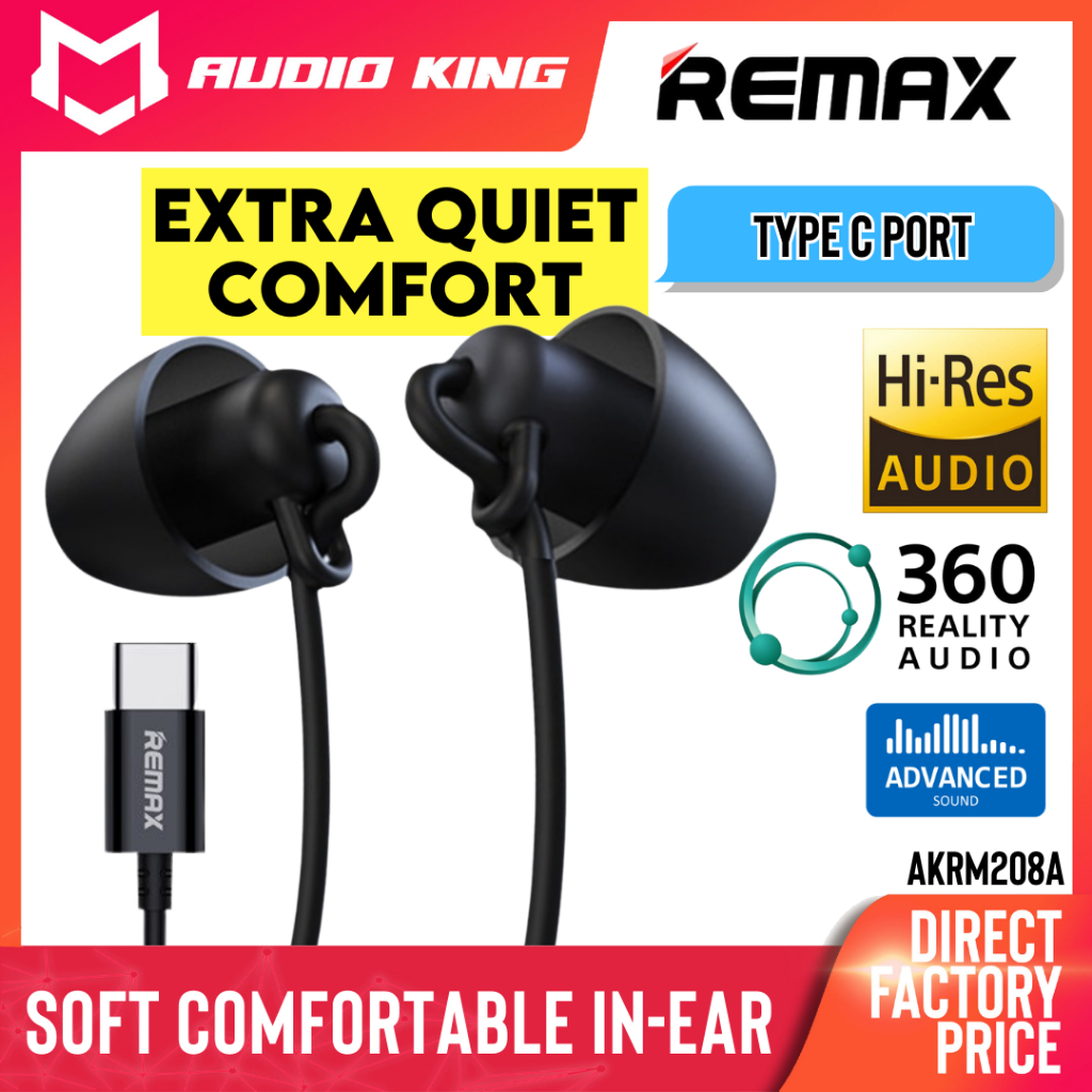 REMAX Sleep Soft Mini Earphone Type C Original USB C In Ear Wired HD ...