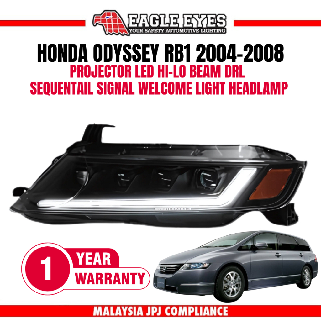 HONDA ODYSSEY RB1 2004-2008 PROJECTOR LED HI-LO BEAM DRL SEQUENTAIL ...