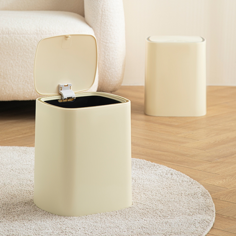 Plastic press type garbage bin, large-sized square garbage bin, kitchen ...