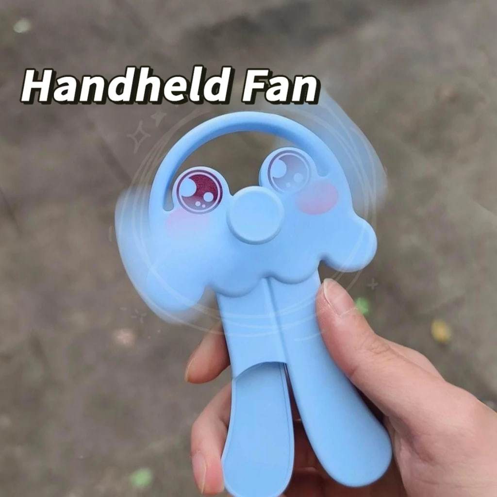 Cartoon Hand Press Fan Summer Cool Handheld Fan Mini Manual Fan Kids ...