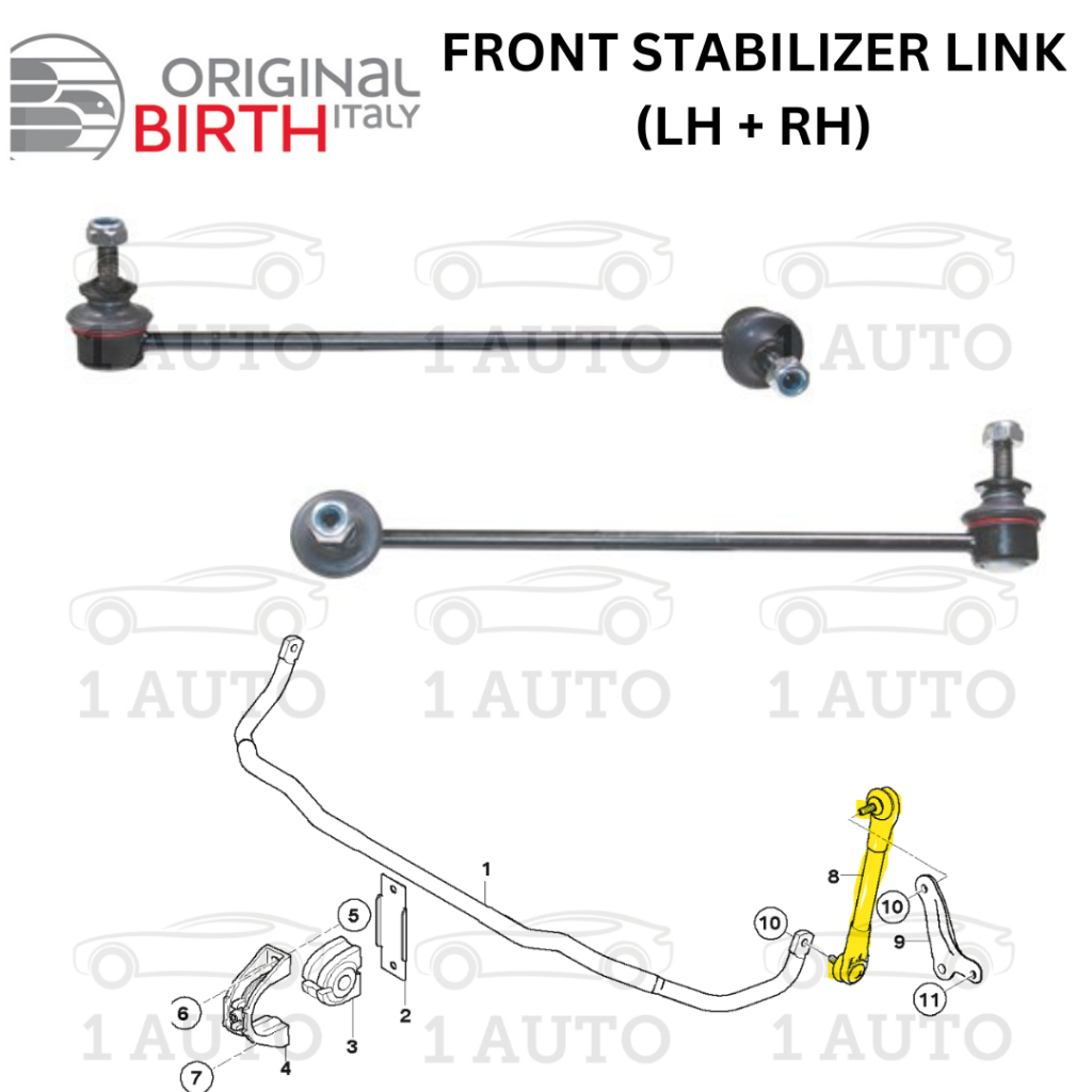 ORIGINAL BIRTH ITALY FRONT STABILIZER LINK (LH + RH) BMW E60 520i 523i ...