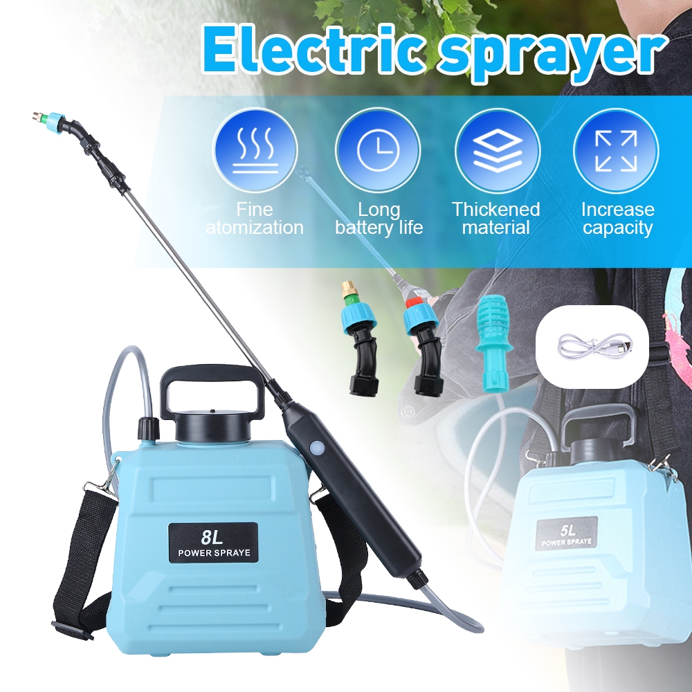 HJMDI 8L Capacity Pam Racun Bateri Double Pump Garden Pressure Sprayer ...