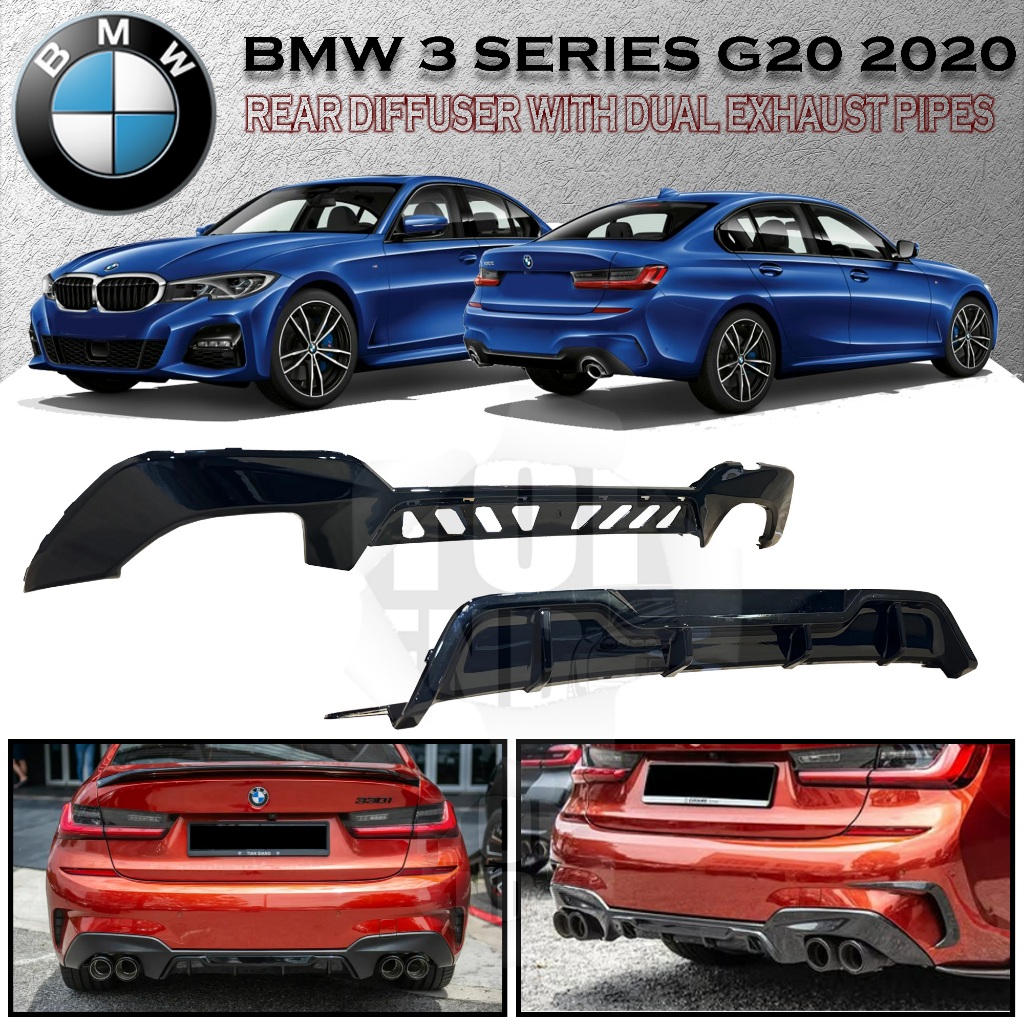 BMW 3 SERIES G20 REAR LIP LEFT AND RIGHT DUAL EXHAUST PIPES STYLE REAR ...