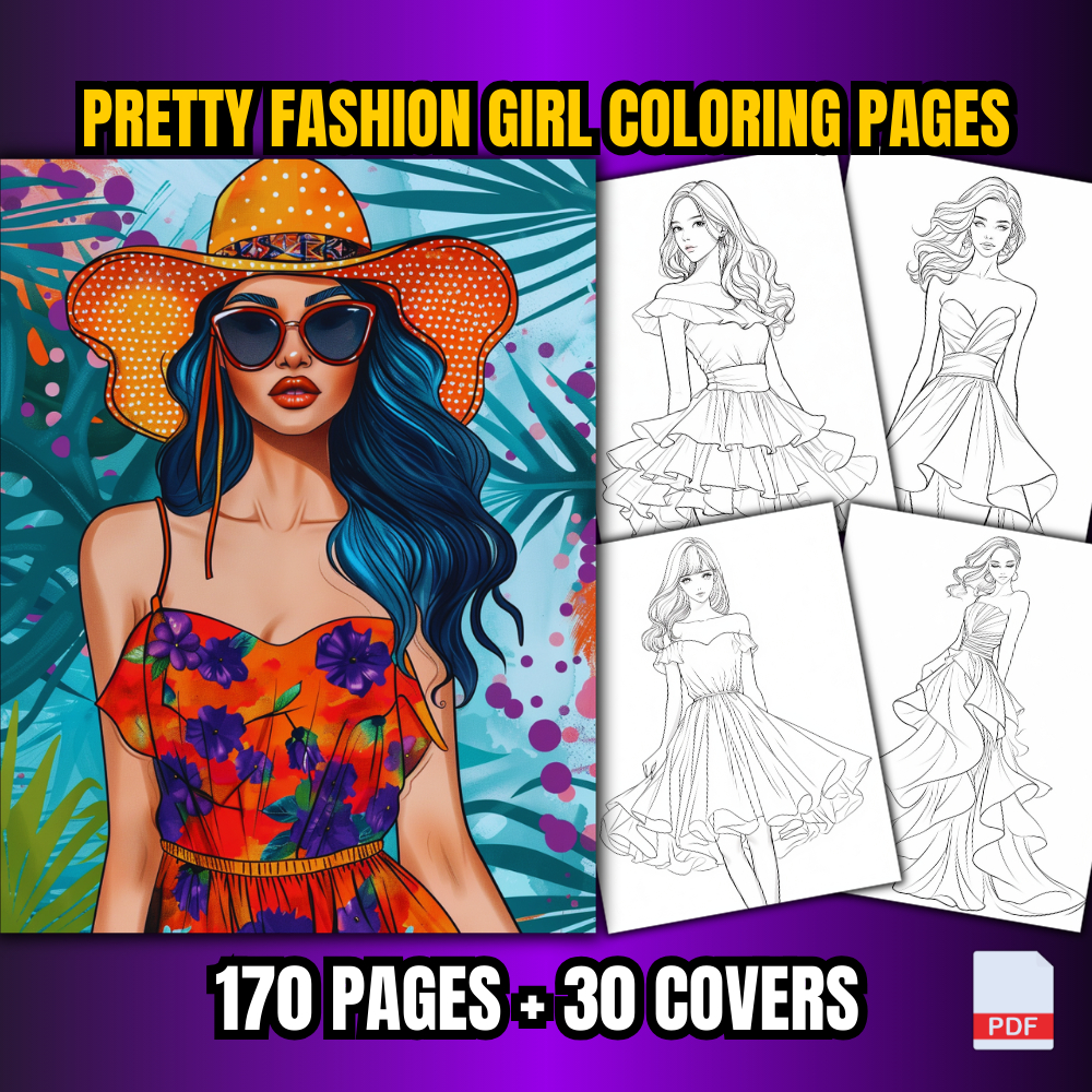 [PDF] 170 Pretty Fashion Girl Coloring Pages For Adults | Shopee Malaysia