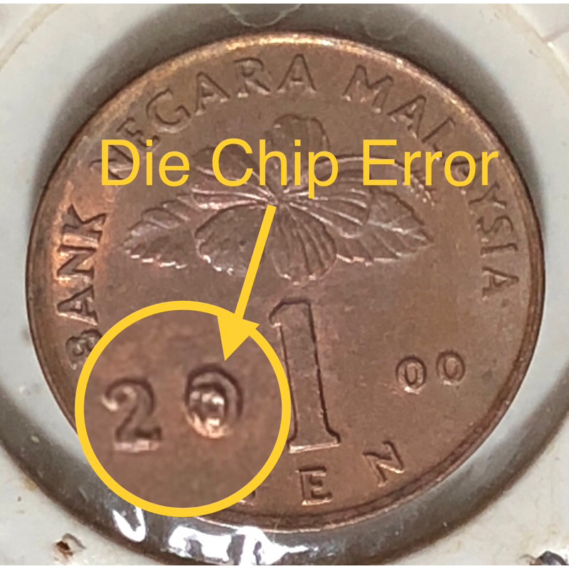 1 Sen 2000 ( Die Chip Error ) Malaysia Bunga Raya | Shopee Malaysia