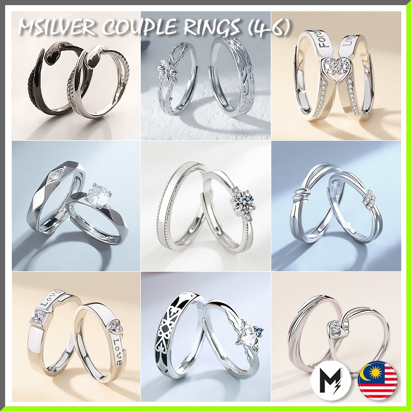 M.Silver Official Adjustable Couple Rings Set Stainless Steel Couple ...