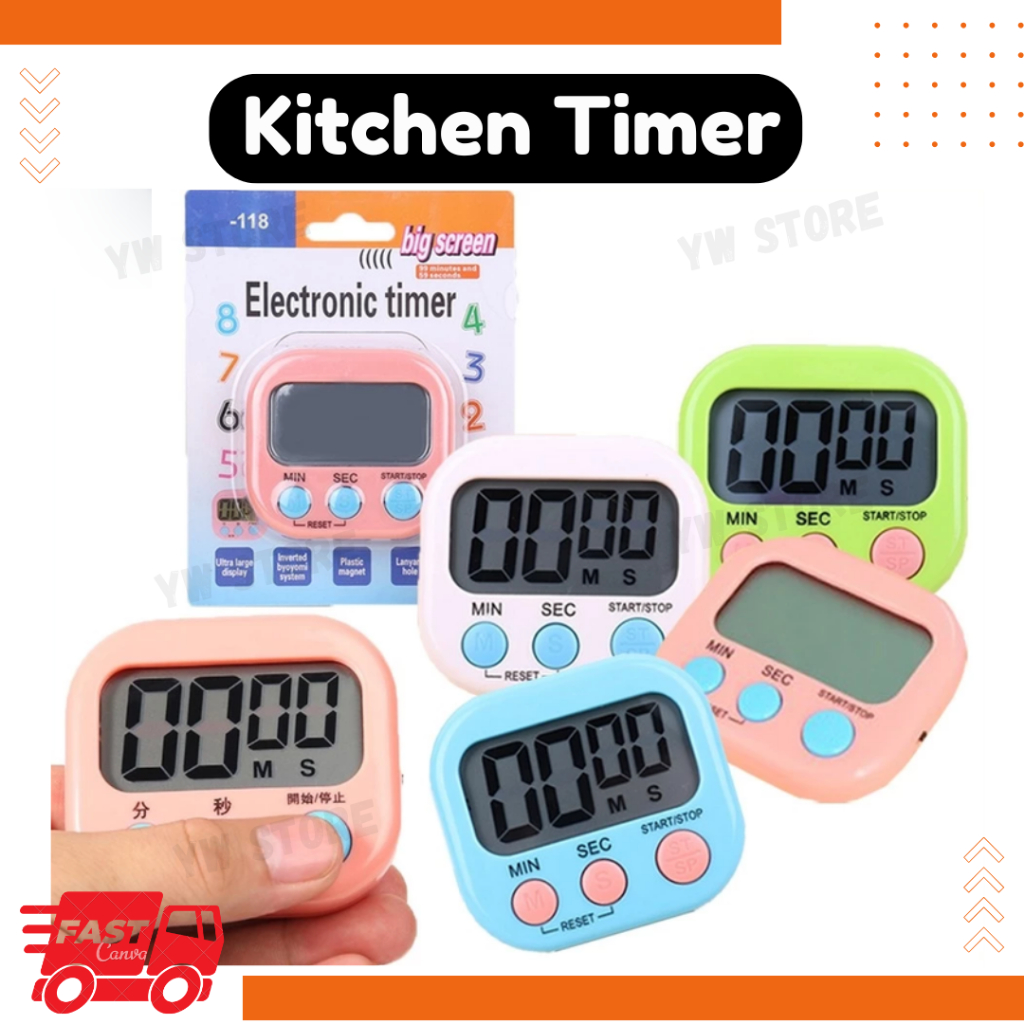 Kitchen Timer Electronic Magnetic Digital Cooking Timer Stopwatch ...