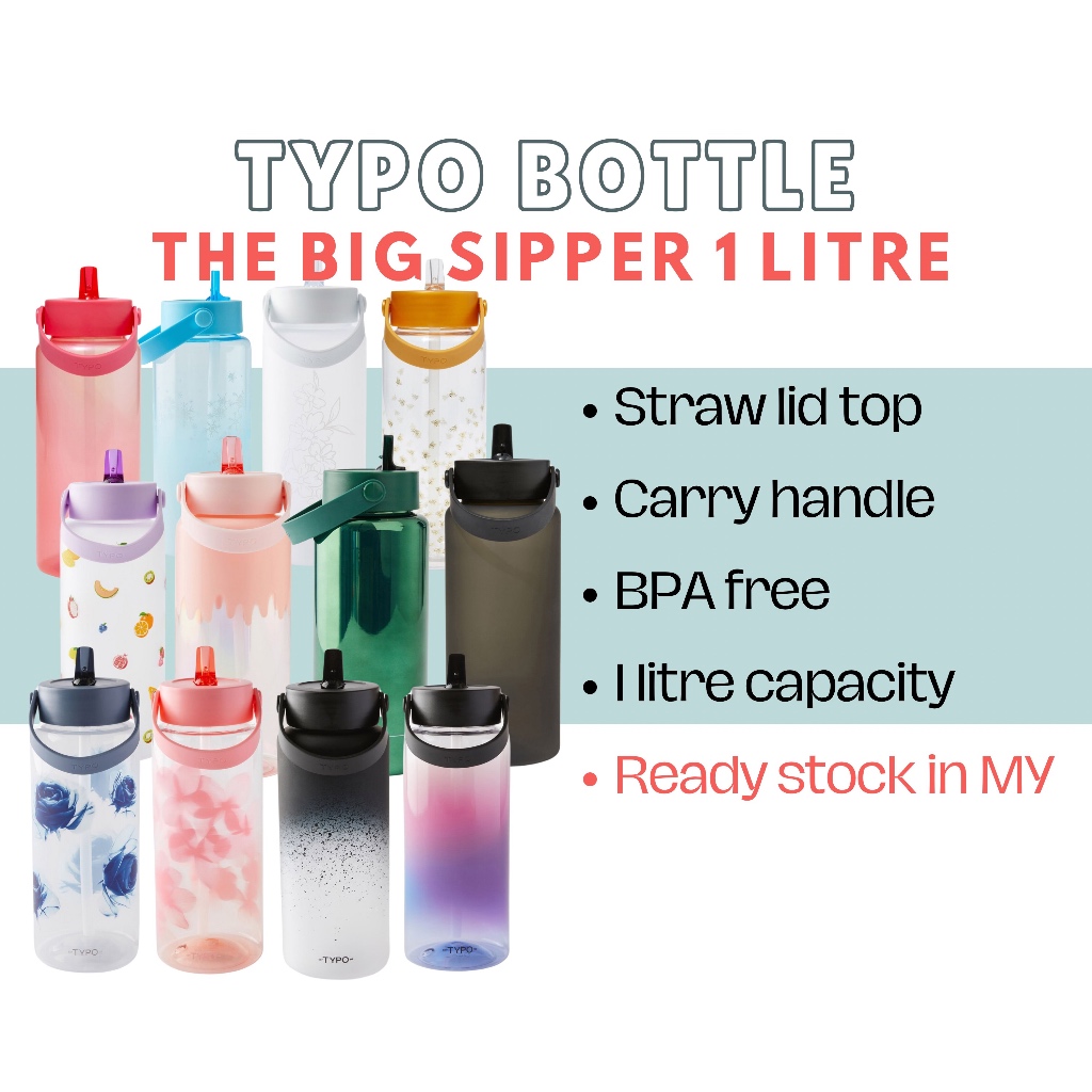 TYPO Bottle Original / Premium Big Sipper Drink It Up Bottle 1 Litre ...
