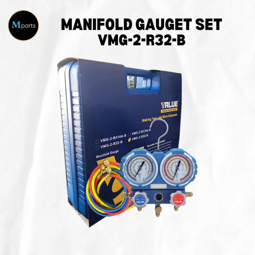 SET METER (MANIFOLD GAUGE) VALUE VMG-2-R32-B / MSS-R410 / USA DUAL ALUMINIUM LX-1004 – R32 ...