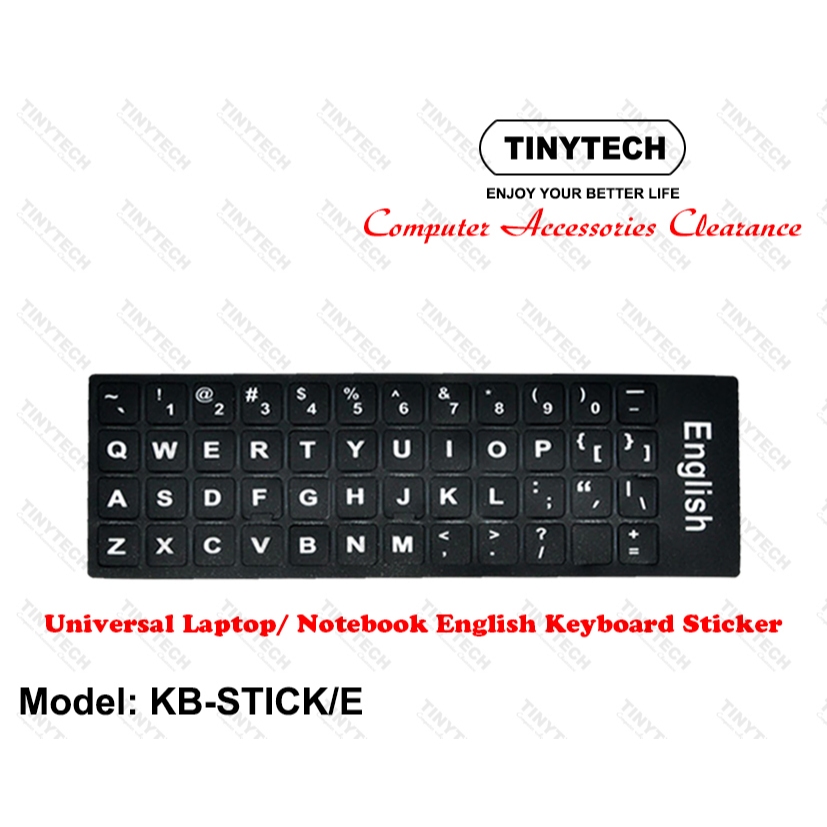 TINYTECH KB-STICK/E UNIVERSAL LAPTOP/ NOTEBOOK ENGLISH KEYBOARD STICKER ...