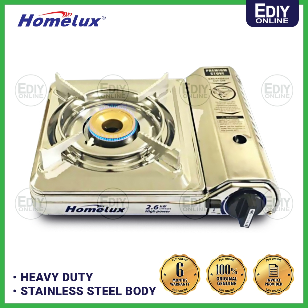 HOMELUX STAINLESS STEEL PORTABLE BUTANE GAS COOKER STOVE HP-2002S for ...