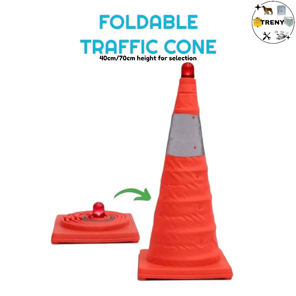 Emergency Cone Folding Cone ABS Reflective Road Safety Cone Portable ...